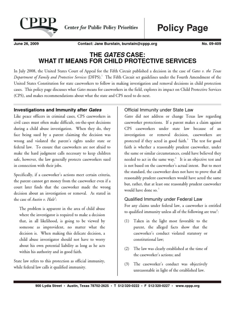Gates V Texas Child Protective Services | PDF | Child Protective ...