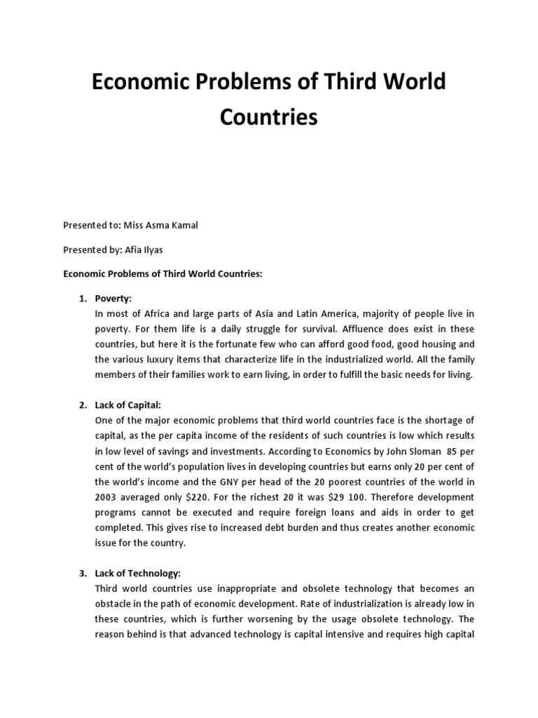 Economic Problems of Third World Countries | PDF | Inflation | Taxes