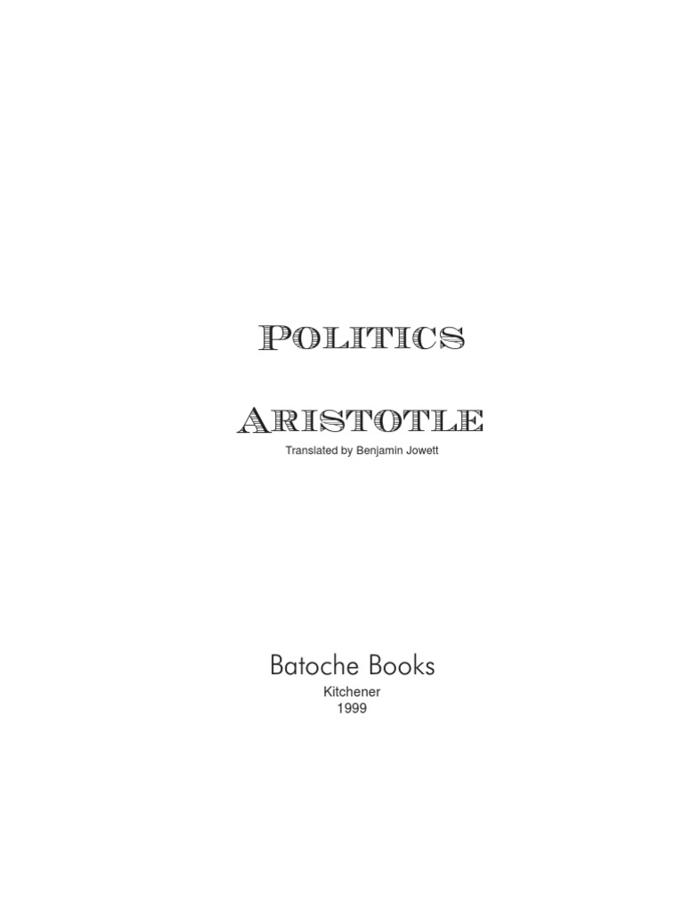 Aristotle - Politics | PDF | Virtue | Wealth