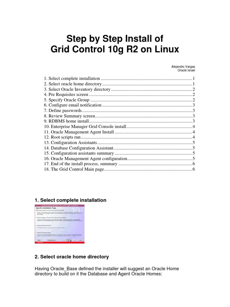 Step by Step Install of Grid Control 10g R2 On Linux: 1. Select Complete Installation | PDF ...