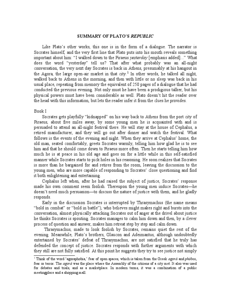 Summary of Plato's Republic - Revised | Socrates | Plato