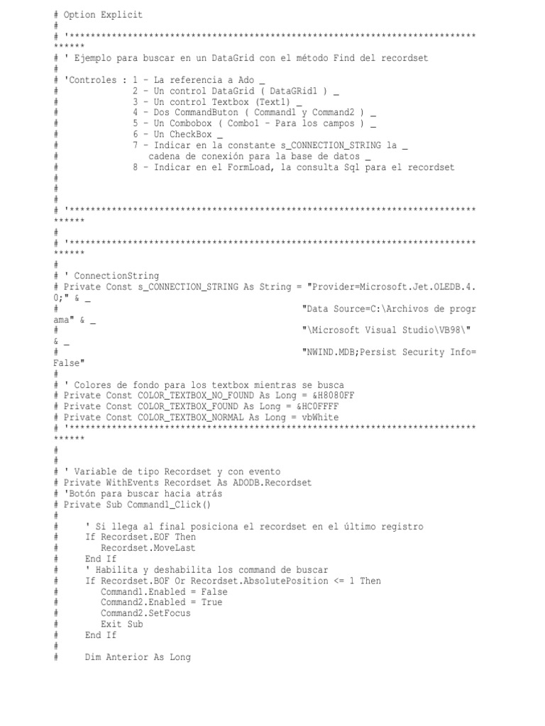 Conexion Ado Vb6 | PDF | Active X Data Objects | Software de Microsoft