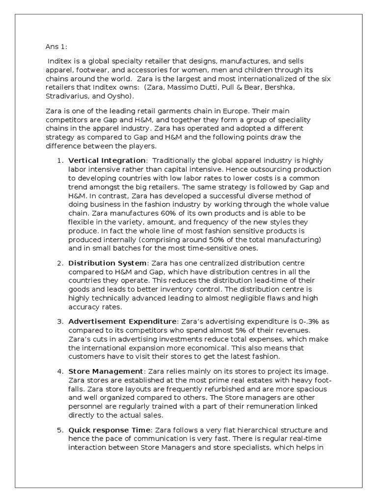 Zara Strategy Analysis SWOT 5 Forces | PDF | Retail | Fashion
