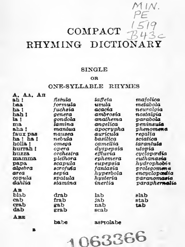 Compact Rhyming | PDF | Art