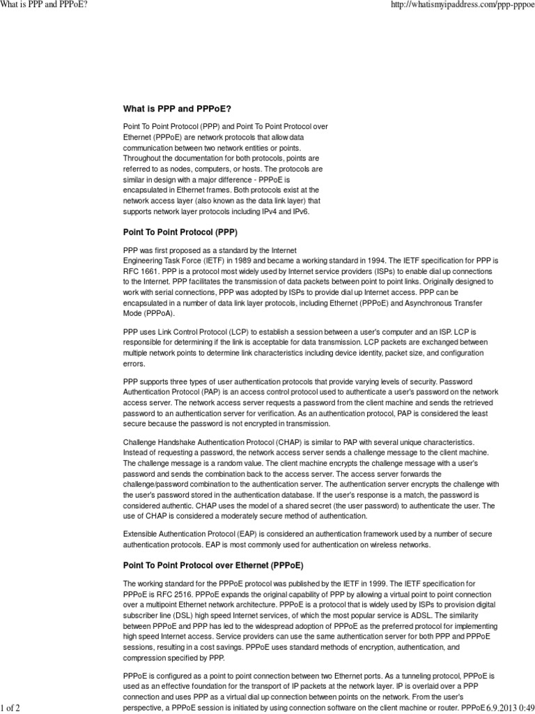 What Is PPP and PPPoE | PDF | Communications Protocols | Computer Network