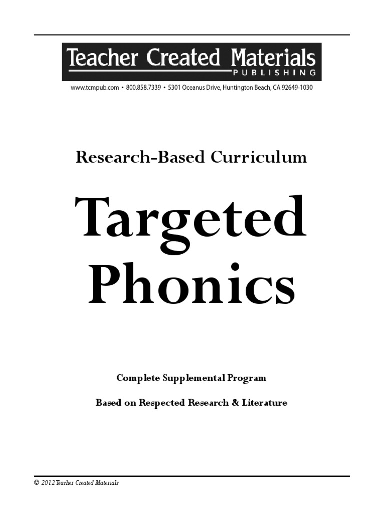 Targeted Phonics Whitepaper | PDF | Phonics | Reading (Process)