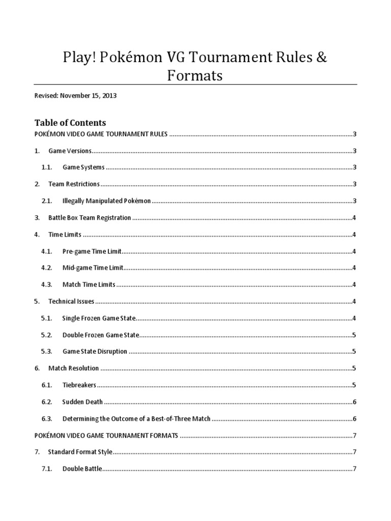 Play Pokemon VG Rules and Formats 2014 | PDF | Nintendo | Video Games