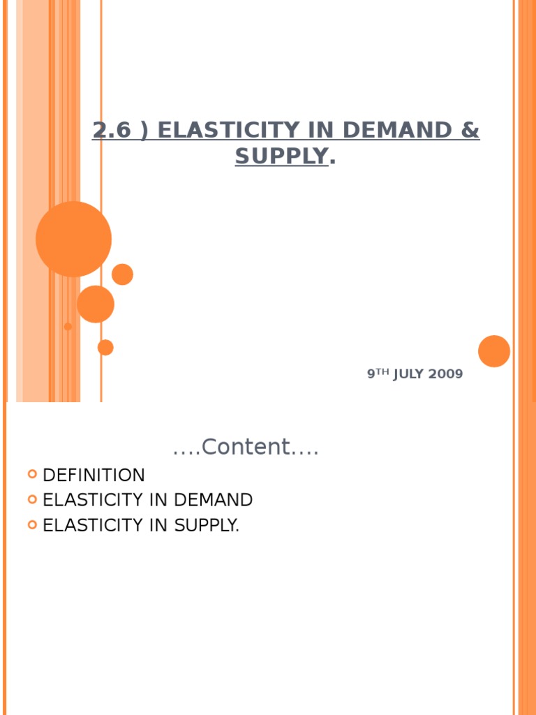 Elasticity | PDF | Price Elasticity Of Demand | Demand