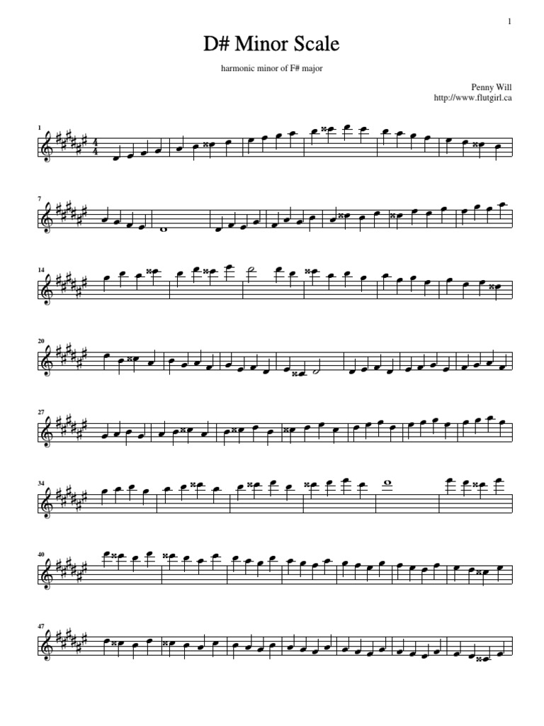 Flute Sheet Music: D# Minor Scale | PDF