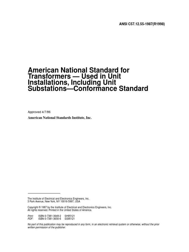 American National Standard For Transformers | PDF | Electric Power ...