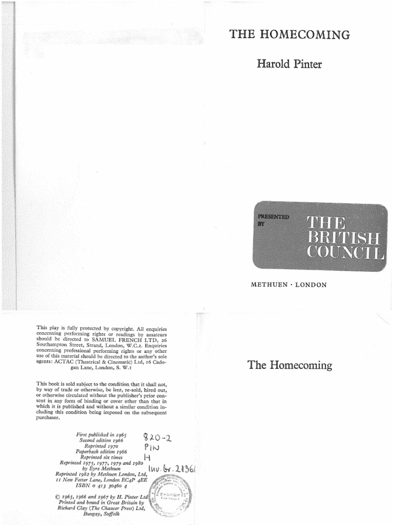 Pinter The Homecoming | PDF