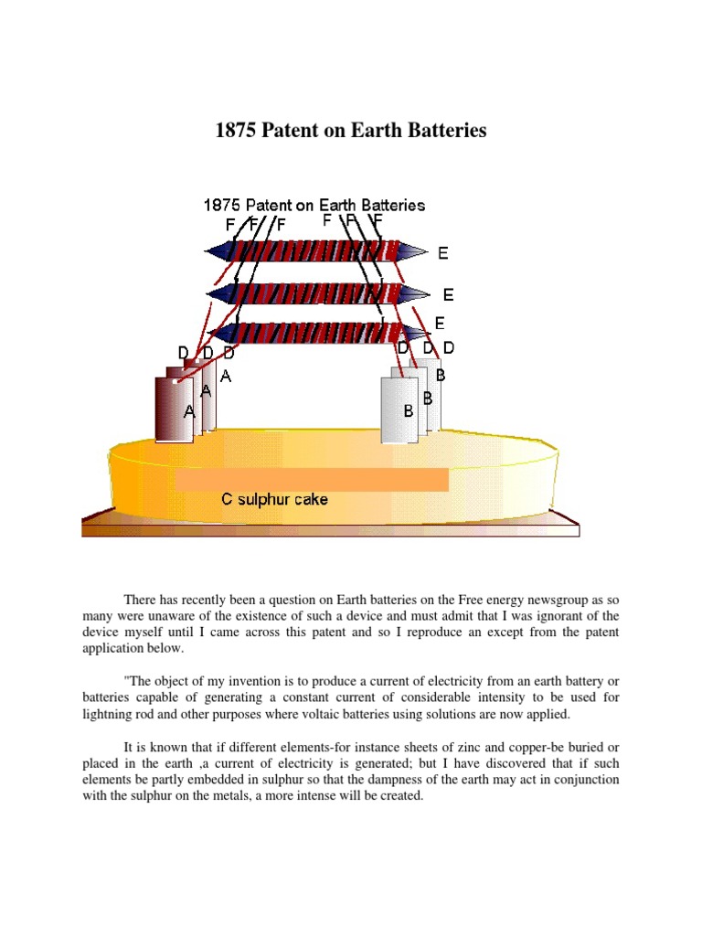 Earth Batteries PDF | Battery (Electricity) | Electric Current