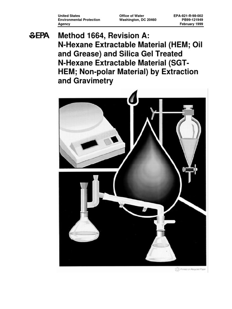 EPA Method 1664: Oil and Grease Analysis | PDF | Petroleum | Accuracy ...