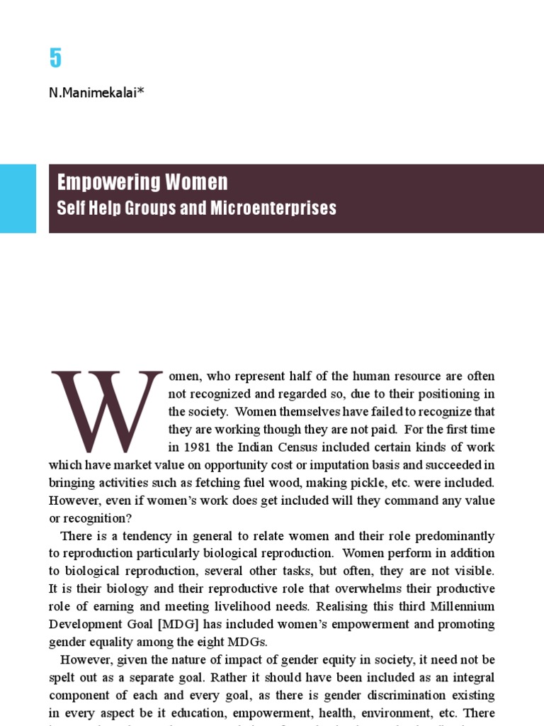 Empowering Women: Self Help Groups and Microenterprises | PDF ...