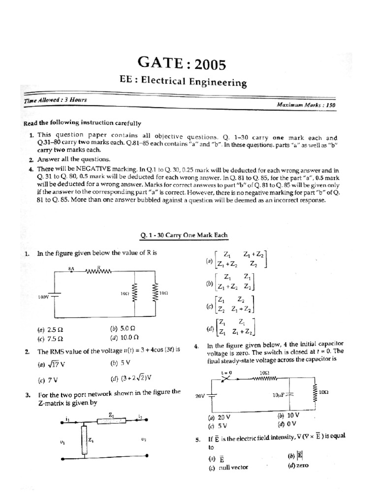 Gate Ee 2005 | PDF