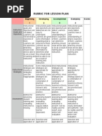 Rubric For Lesson Plan Development: Beginner - 2 Pts Developing - 3 Pts ...