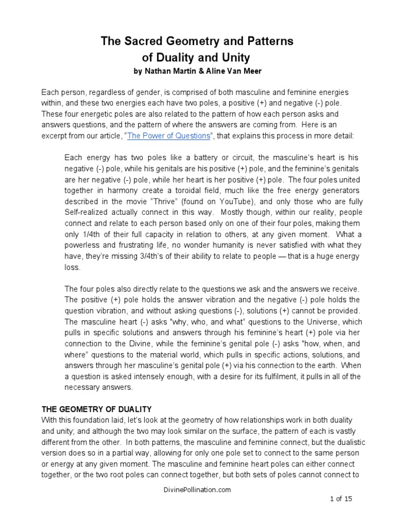 The Sacred Geometry and Patterns of Duality and Unity | PDF ...