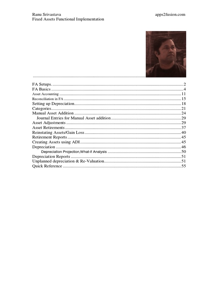 Oracle Fixed Assets 