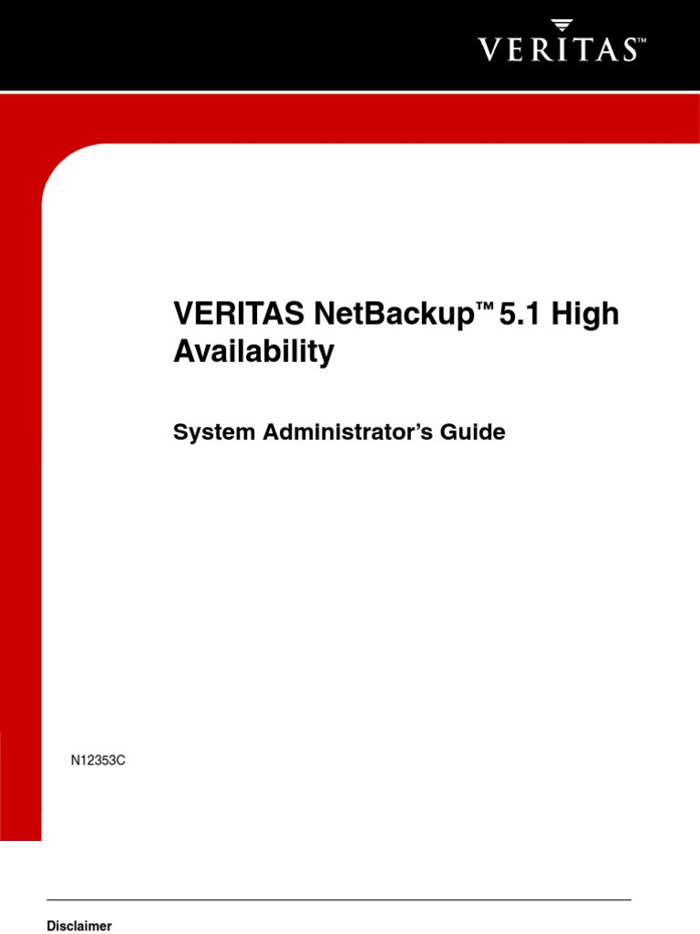 NetBackup - AdminGuide - High Availability System Administrator's Guide ...