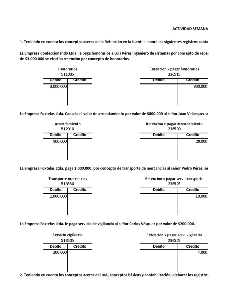Actividad Semana 3, Cuentas T | Bancos | Contabilidad