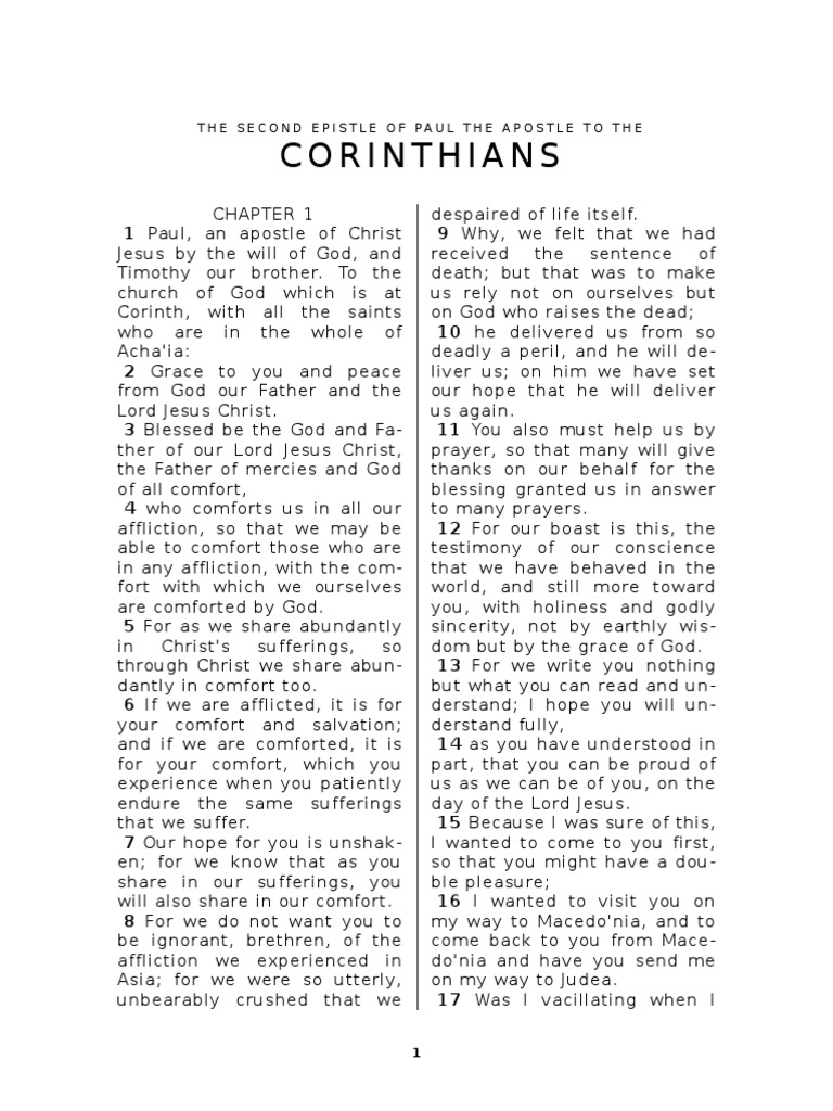 Bible 2 Corinthians | PDF | Glory (Religion) | Jesus
