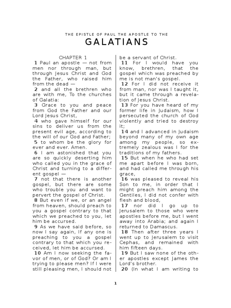 Galatians: The Epistle of Paul The Apostle To The | PDF | Saint Peter ...