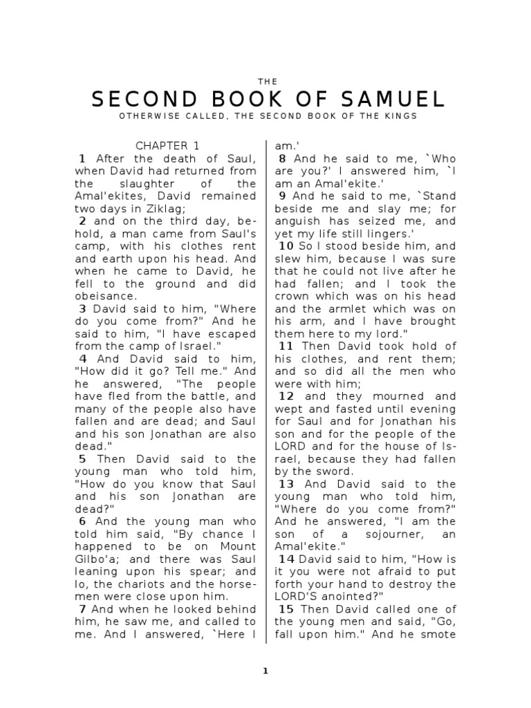 Bible 2 Samuel | PDF | David | Saul
