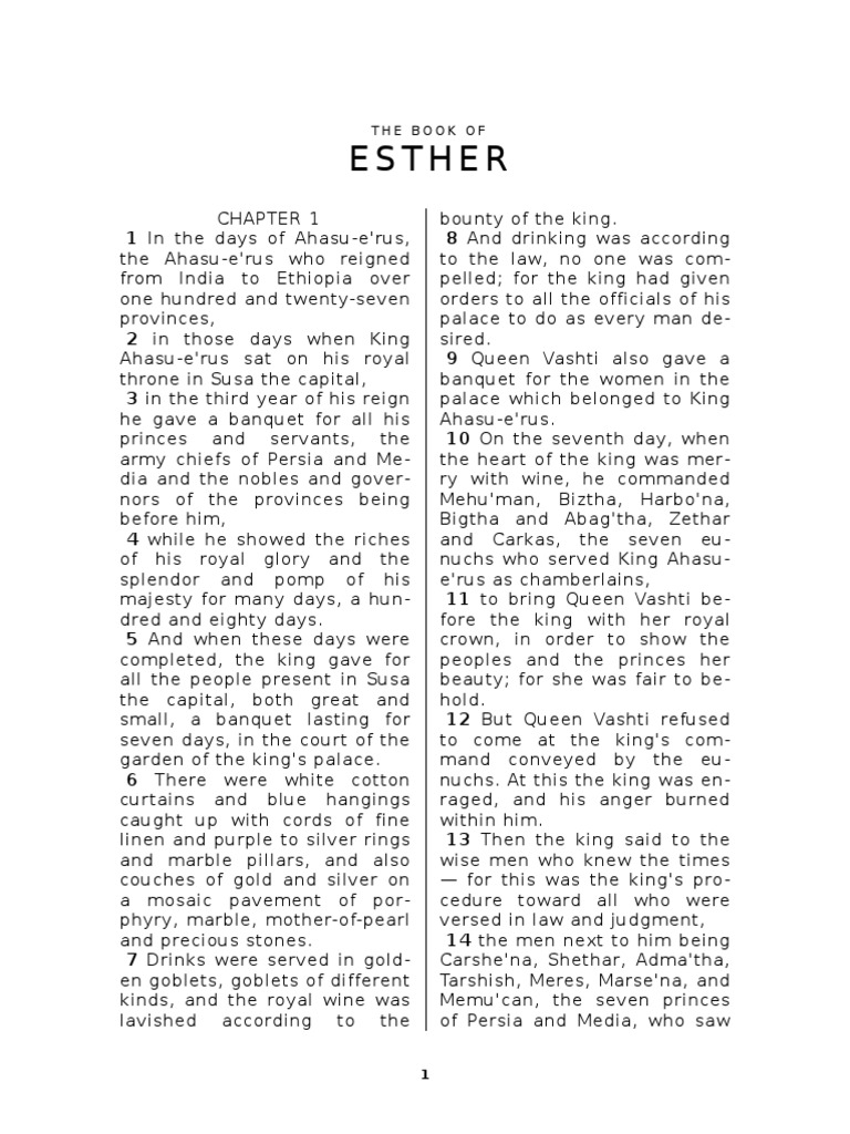 Esther: The Book of | PDF | Esther | Books Of The Hebrew Bible