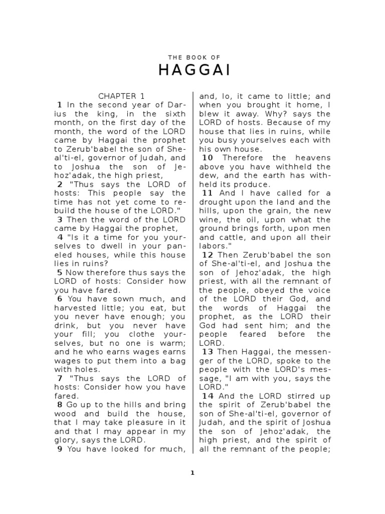 Haggai: The Book of | PDF | Torah Books | Religious Texts