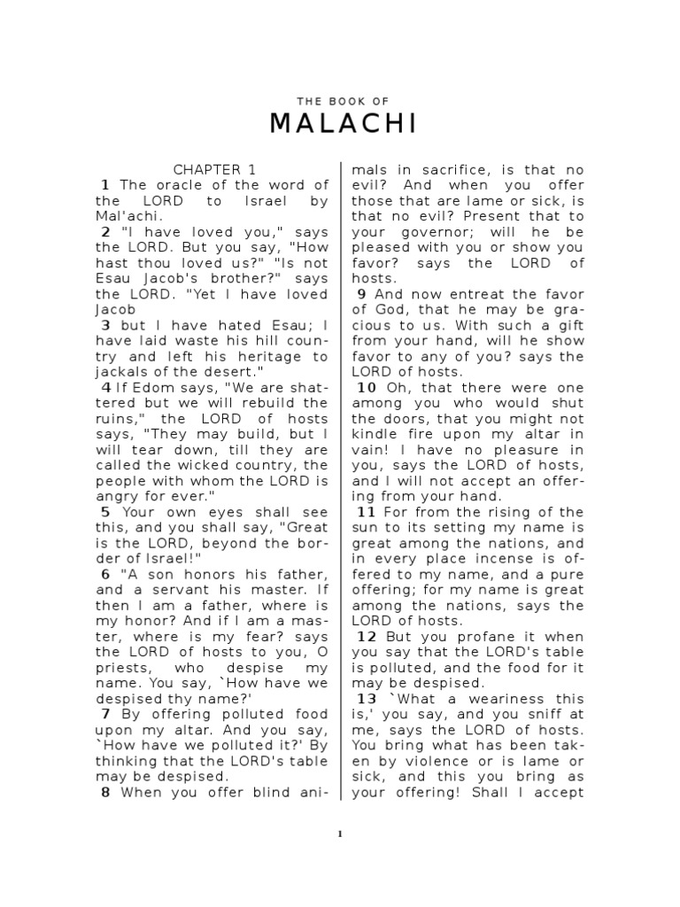 Malachi: The Book of | PDF | Book Of Malachi | Jacob