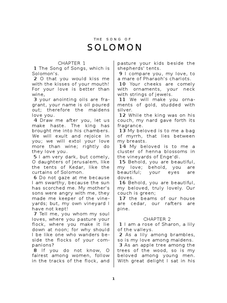 Bible-Song of Solomon | PDF | Song Of Songs