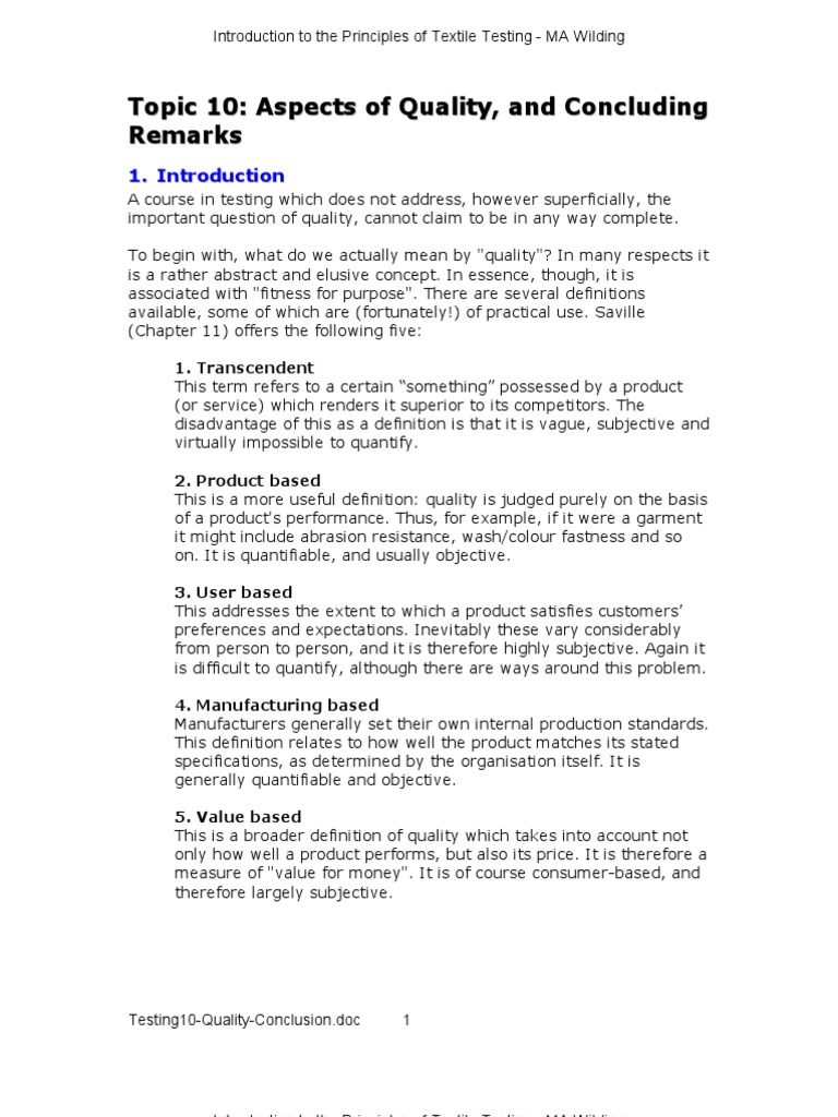 Testing10 Quality Conclusion | Iso 9000 | International Organization ...