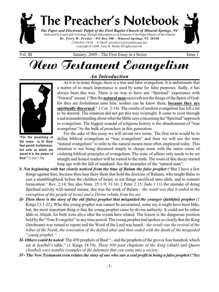 The Preacher's Notebook: An Introduction | PDF | The Gospel | Evangelism