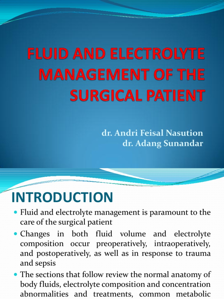 Fluid and Electrolyte Management of the Surgical Patient | Medicine ...