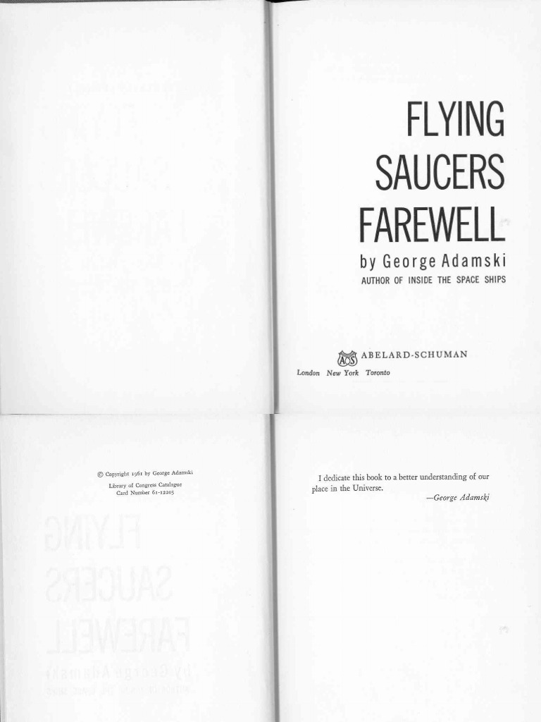 George Adamski - Flying Saucers Farewell (1961) | PDF | Forteana ...