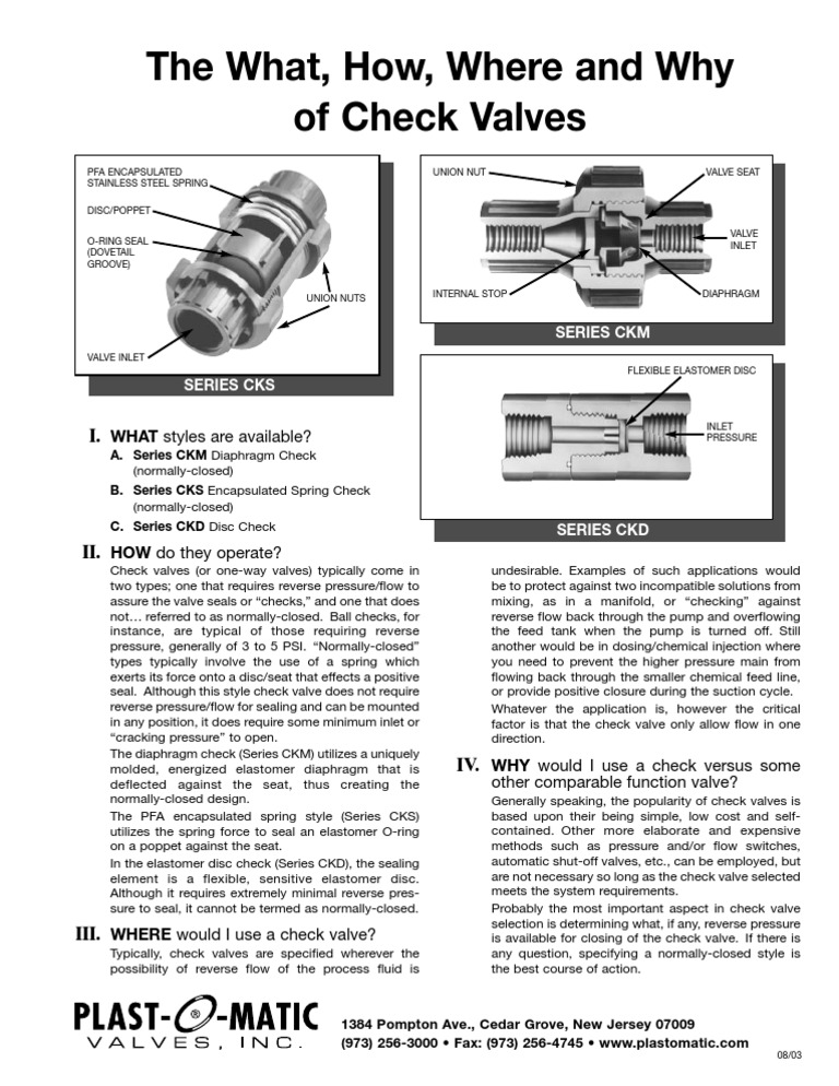 Check Valve Primer | PDF | Valve | Gas Technologies