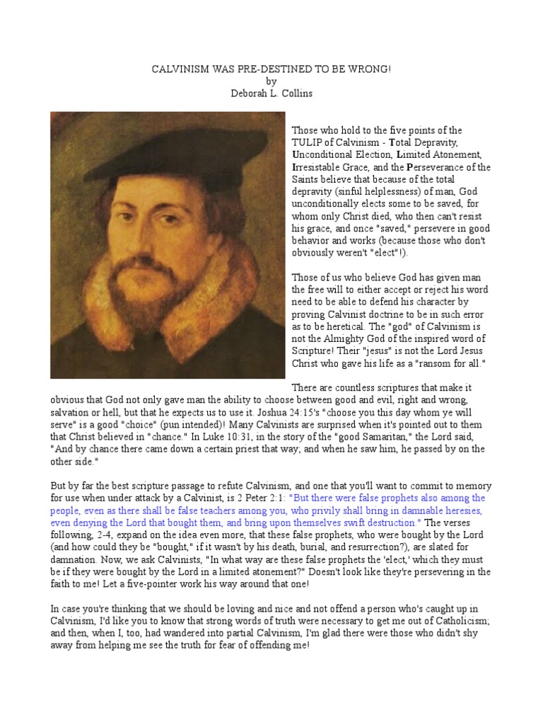 Calvinism Predestined To Be Wrong | PDF | Calvinism | Predestination