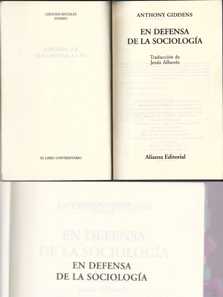 Anthony Giddens en Defensa de La Sociología | PDF | Sociología | Teoría
