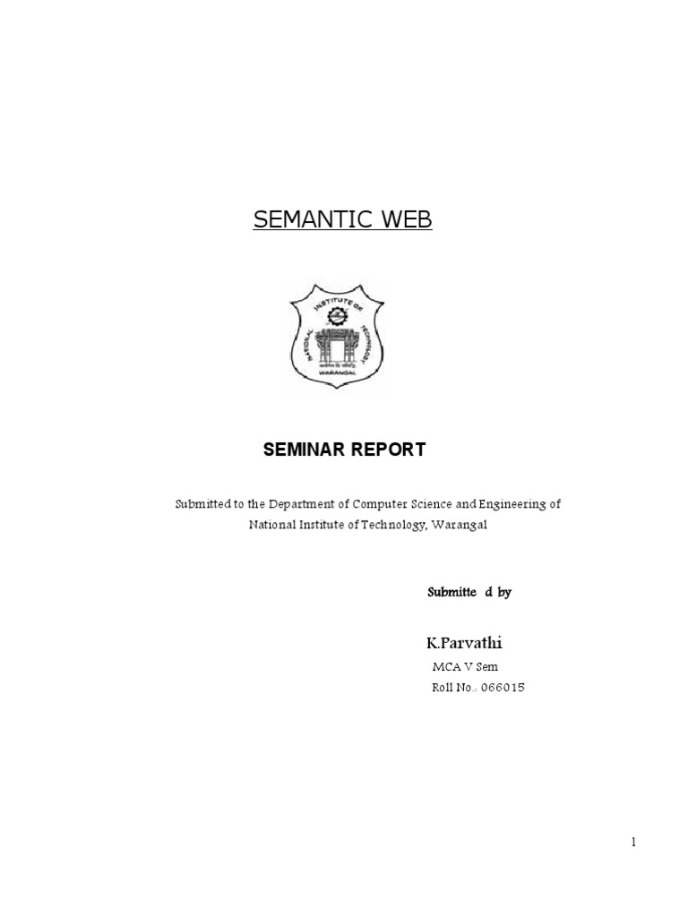 Semantic Web: Seminar Report | PDF | Semantic Web | Resource ...