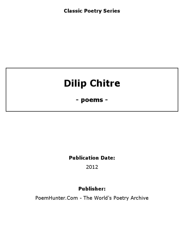 Dilip Chitre - Poems | PDF | Poetry