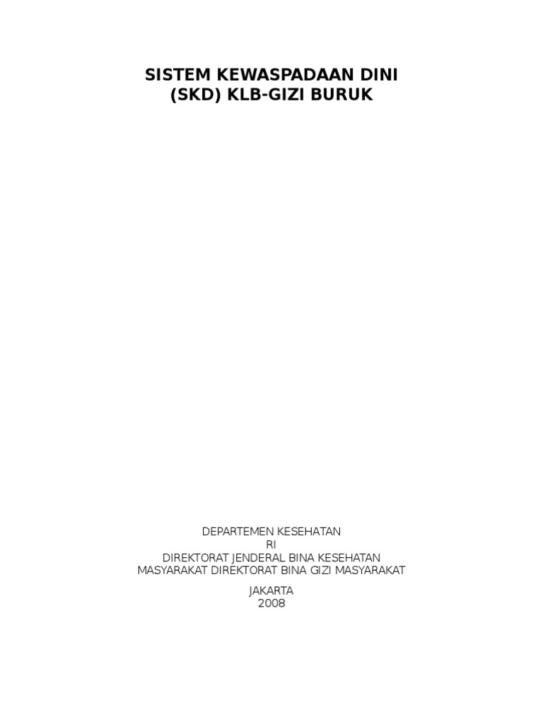 SKD KLB Gizi Buruk | PDF
