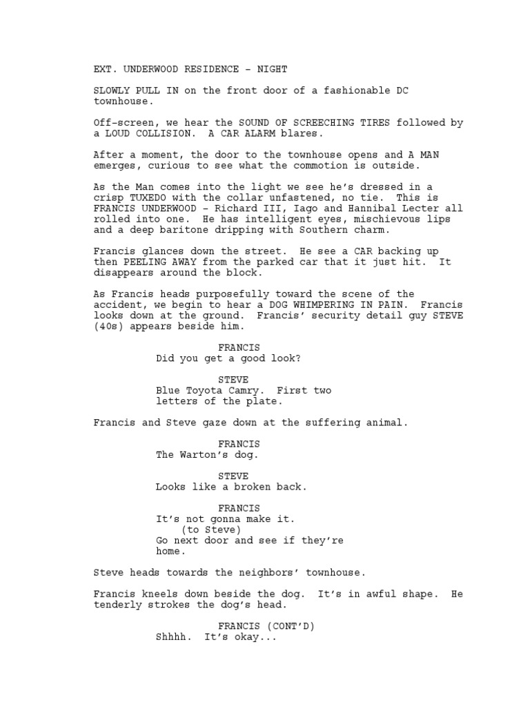 House of Cards 1x01 - Pilot | PDF