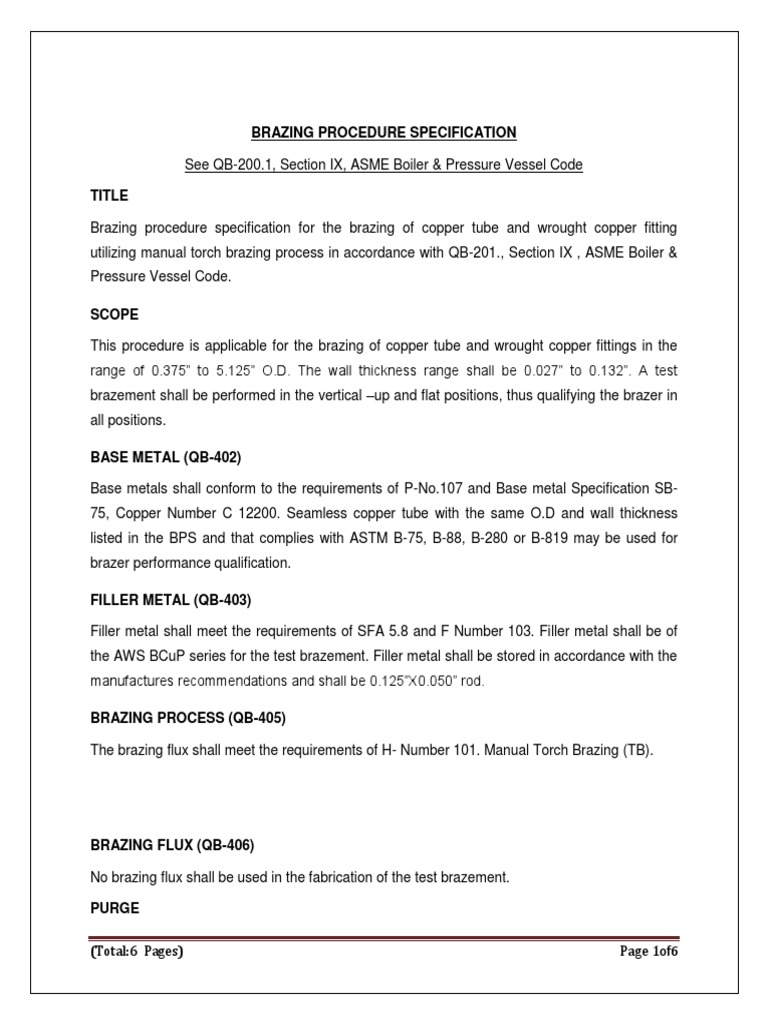 Brazing Procedure 1 | PDF | Industrial Processes | Building Materials