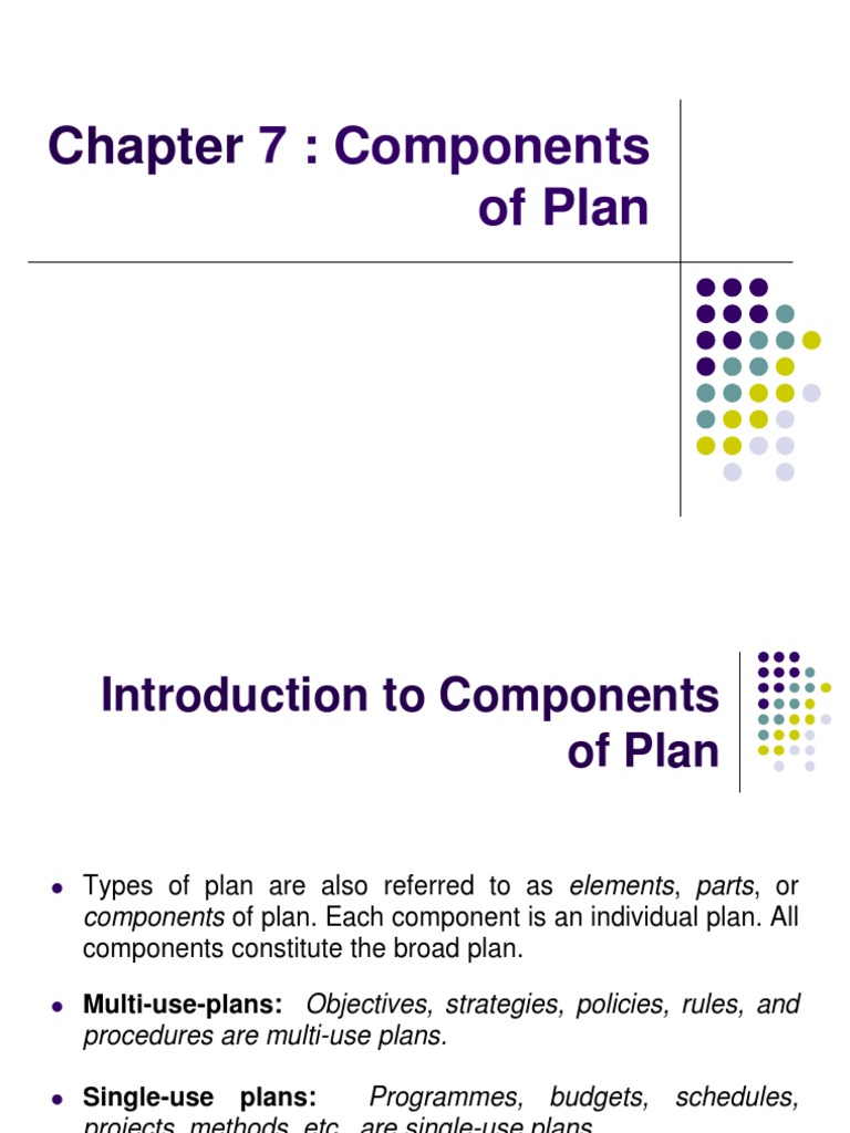 Chapter 7 Components of PLan | PDF | Budget | Cognition
