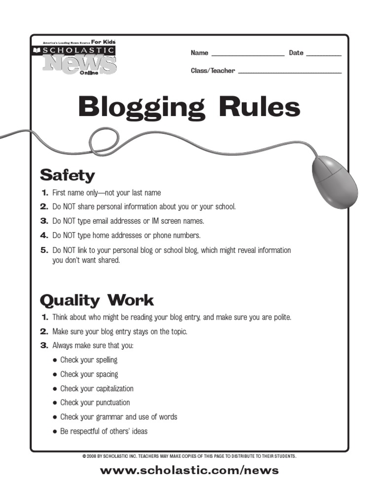 Blogging Rules: Safety | PDF | Self-Improvement