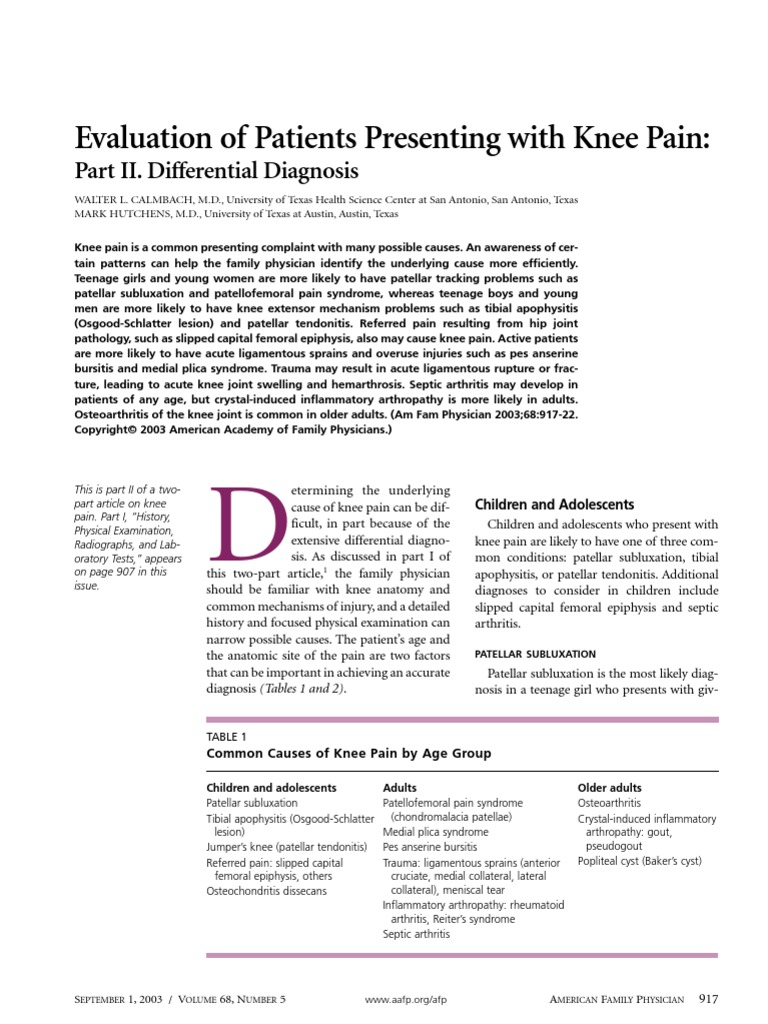 Knee Pain II | PDF | Knee | Musculoskeletal Disorders