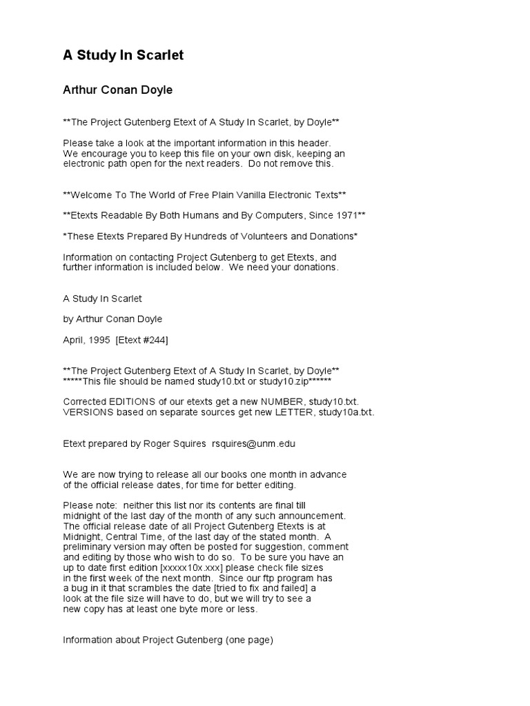 A Study in Scarlet | PDF