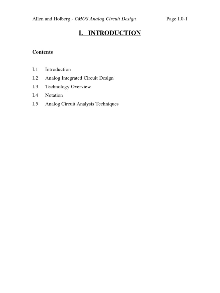 CMOS Analog Circuit Design | PDF