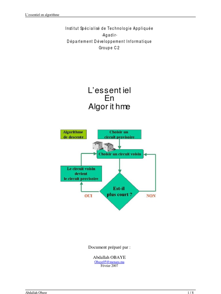 l'essentiel en algorithme