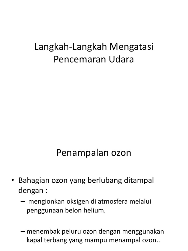 Langkah-Langkah Mengatasi Pencemaran Udara | PDF